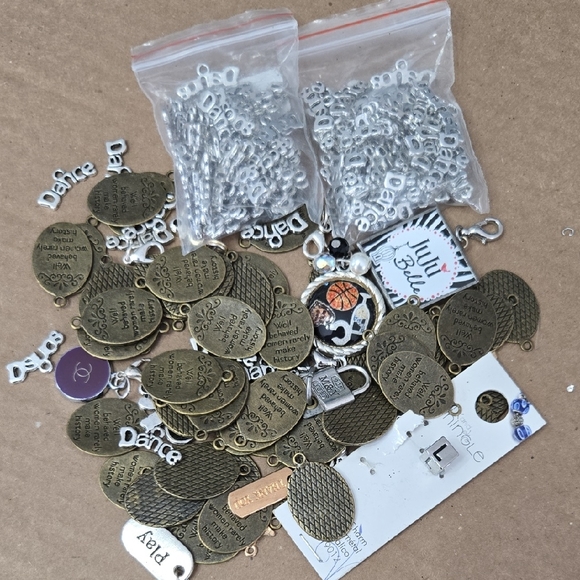 Jewelry | Assorted Words Bronze And Silver Charms Lot | Poshmark